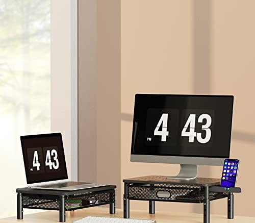 Zimilar Monitor Stand Riser with Metal Mesh Drawer, Height Adjustable ...