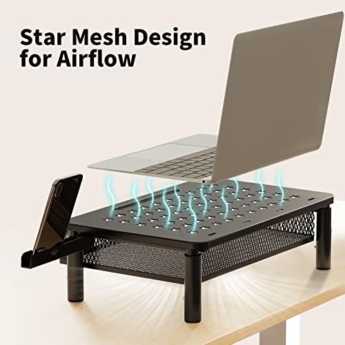 Zimilar Monitor Stand Riser with Metal Mesh Drawer, Height Adjustable ...